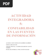 Actividad Integradora 5 Módulo 8 Confiabilidad En Las Fuentes De