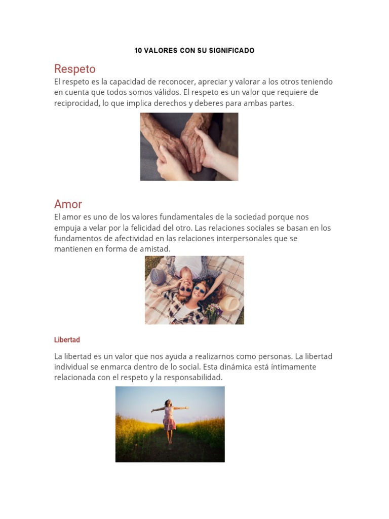 15 Valores Humanos y su Significado | PDF | Justicia | Crimen y violencia