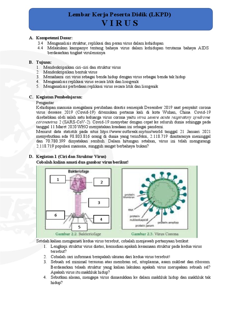 Struktur dan Replikasi Virus Kelas 10 | PDF | Sains & Matematika