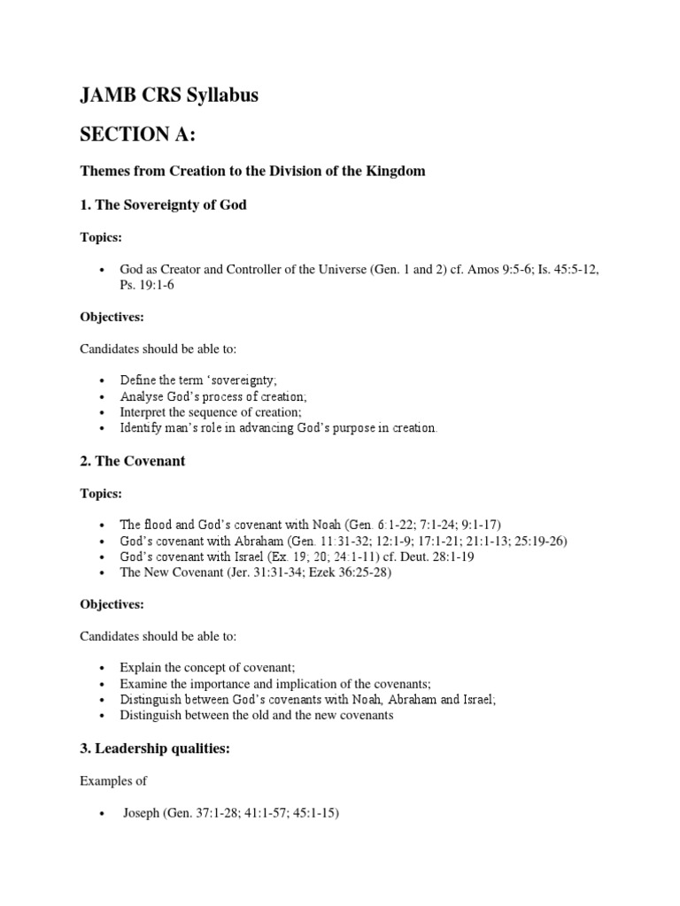 JAMB CRS Syllabus | PDF | Acts Of The Apostles | Paul The Apostle