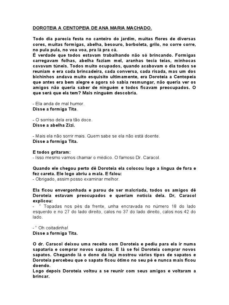 Doroteia A Centopeia de Ana Maria Machado | PDF