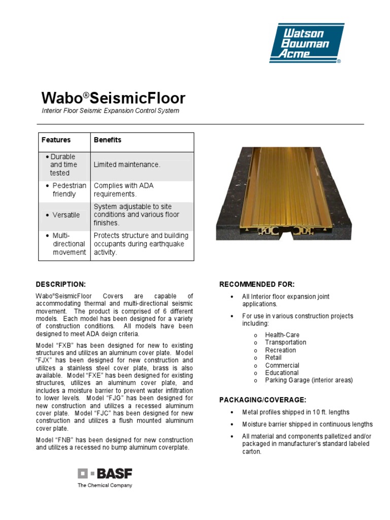 Wabo SeismicFloor FNB-800 | PDF | Sheet Metal | Economic Sectors