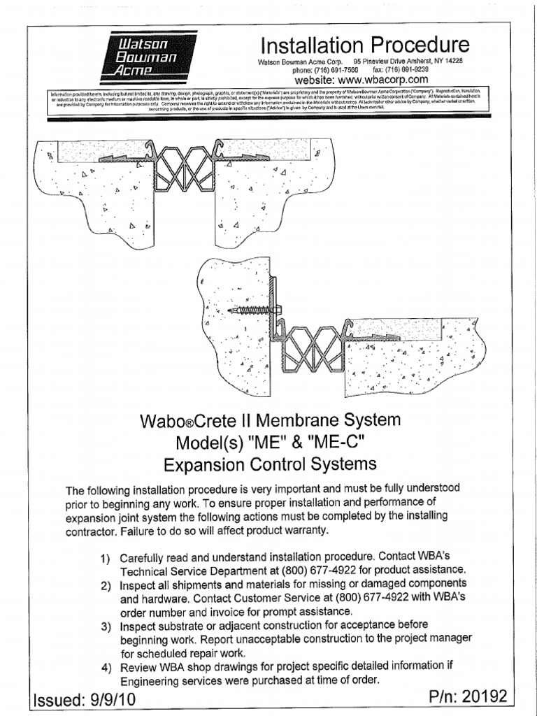 Wabocrete Membrane - Installation Procedure | PDF