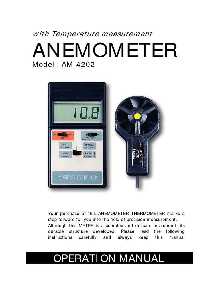 Anemometro Manual | PDF | Metrology | Manufactured Goods