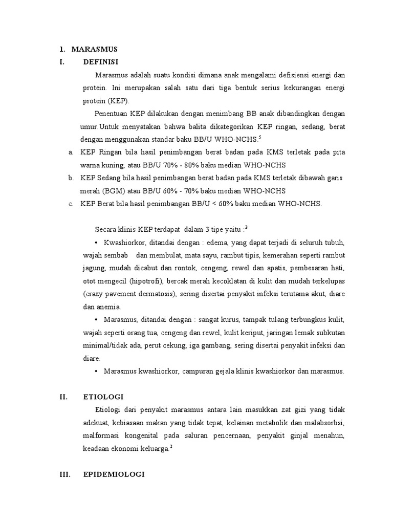 Tipus Marasmus | PDF | Kesehatan Holistik
