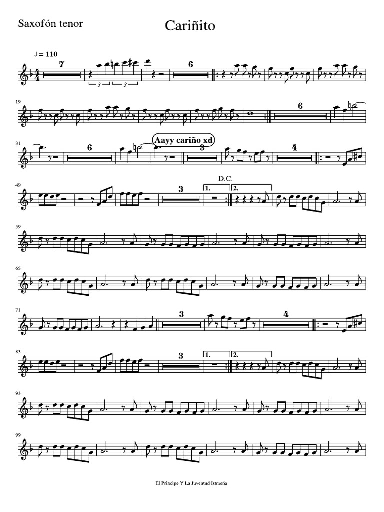 Cariñito - Saxofón - Tenor | PDF