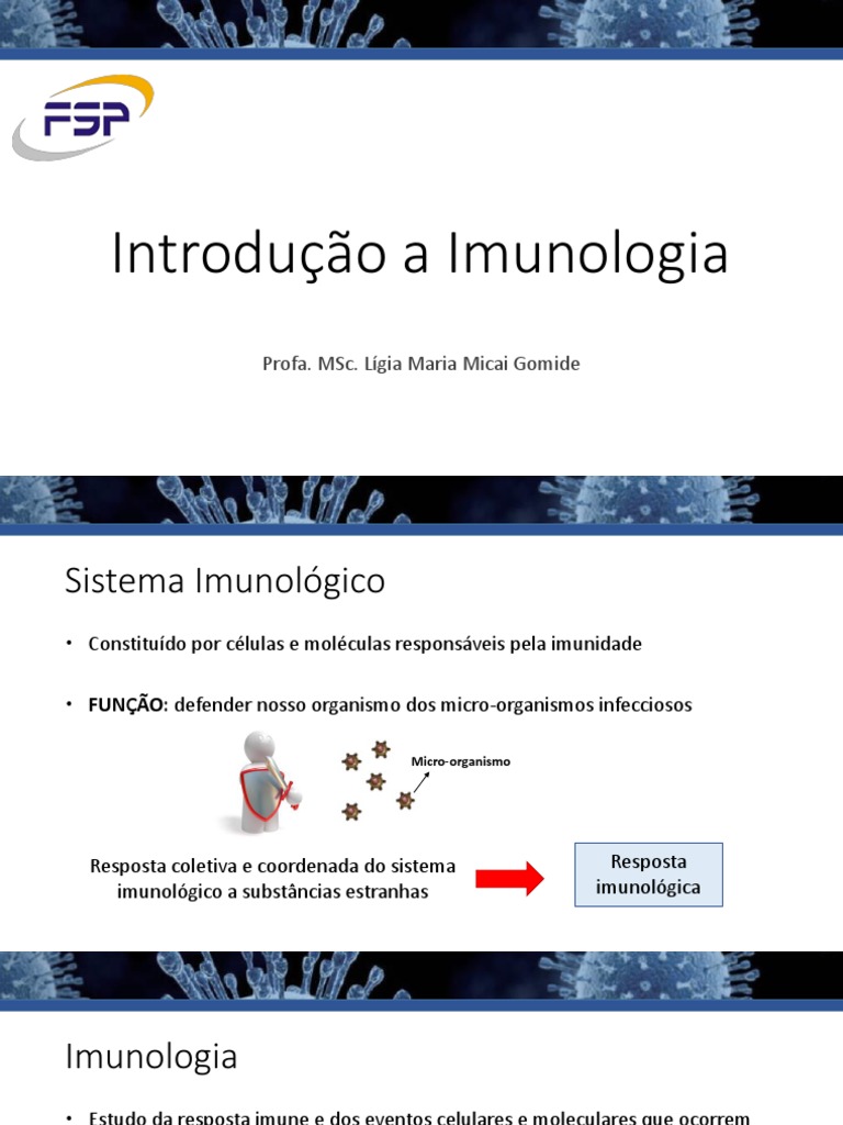 Aula 1 - IntroduAAo A Imunologia | PDF | Sistema imunológico | Célula T