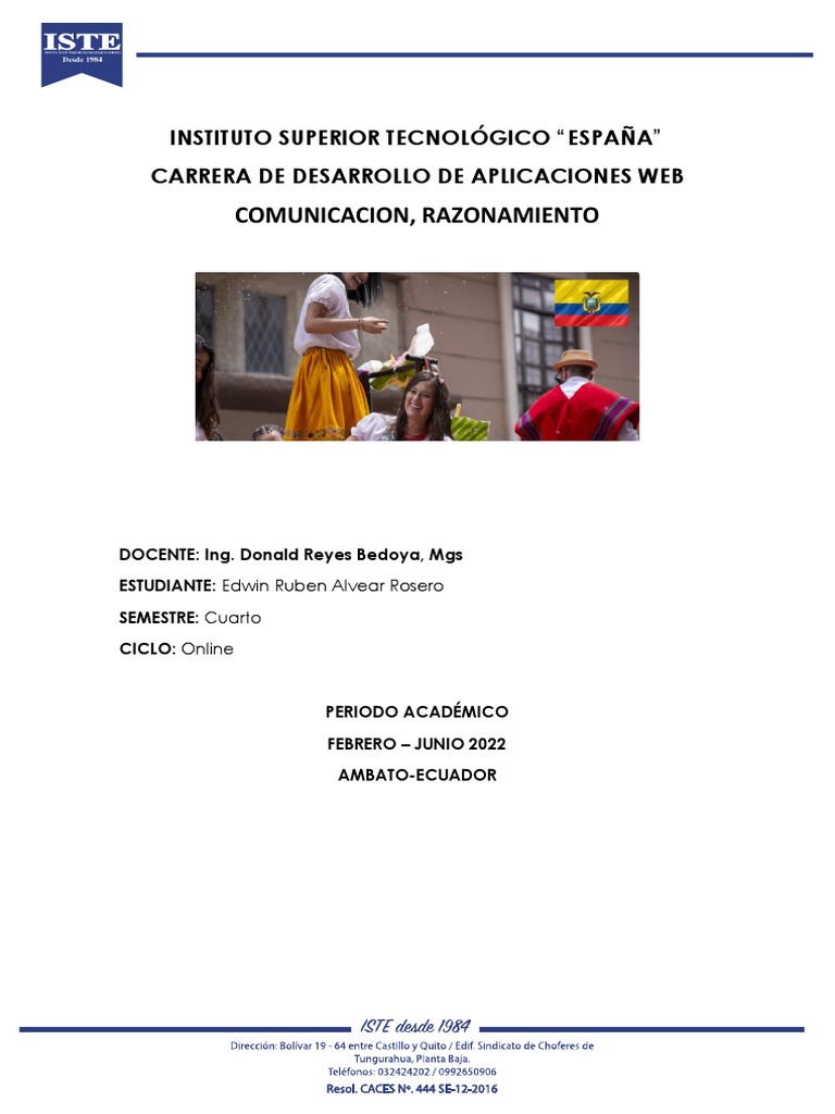 Portafolio Del Edwin Ruben Alvear Rosero | PDF
