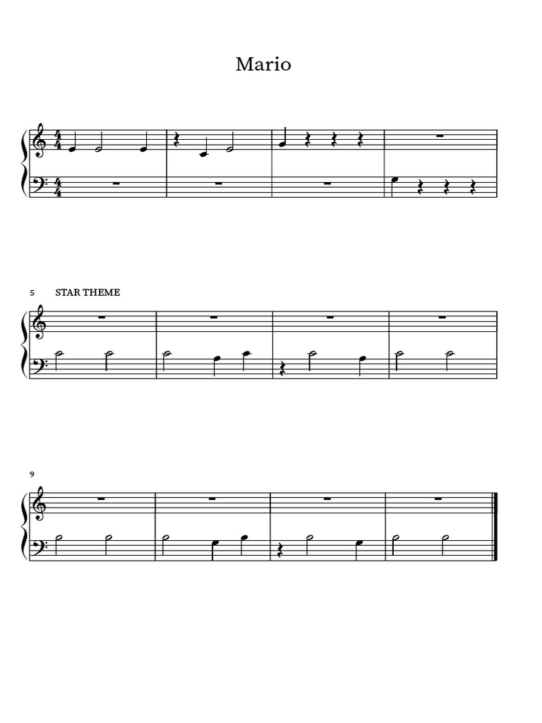 Mario Beginner Piano | PDF