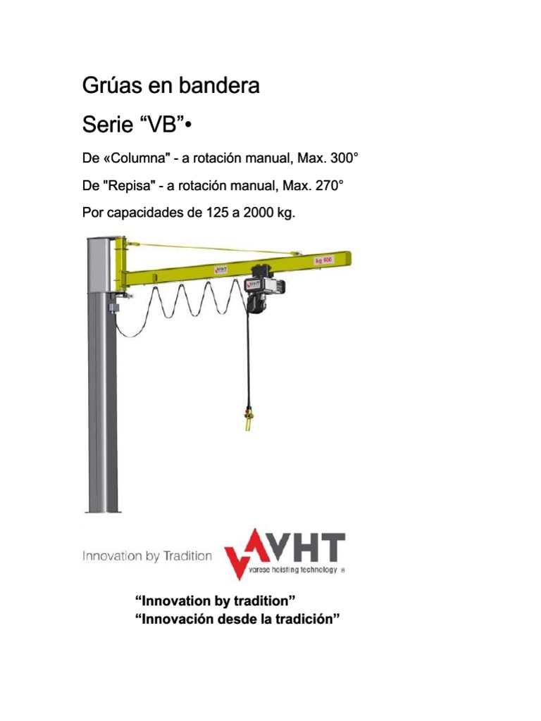 Grúas en Bandera Serie VB: Innovación y Seguridad | PDF | Grúa (máquina ...
