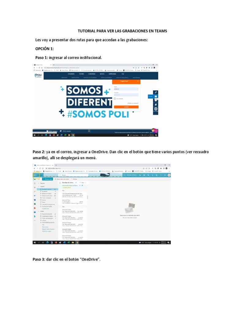 Tutorial para Ver Las Grabaciones en Teams | PDF
