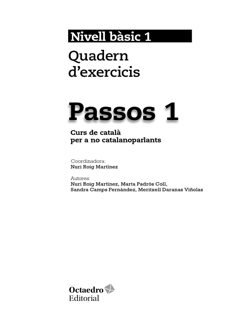 Quadern D'exercicis: Passos 1 | PDF