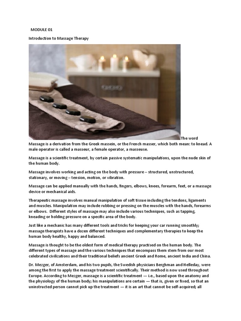 Massage Therapy | PDF | Physical Therapy | Human Body