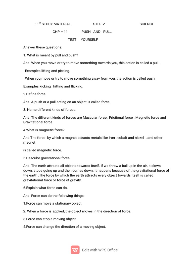 11th Study Material STD 4 Science | PDF