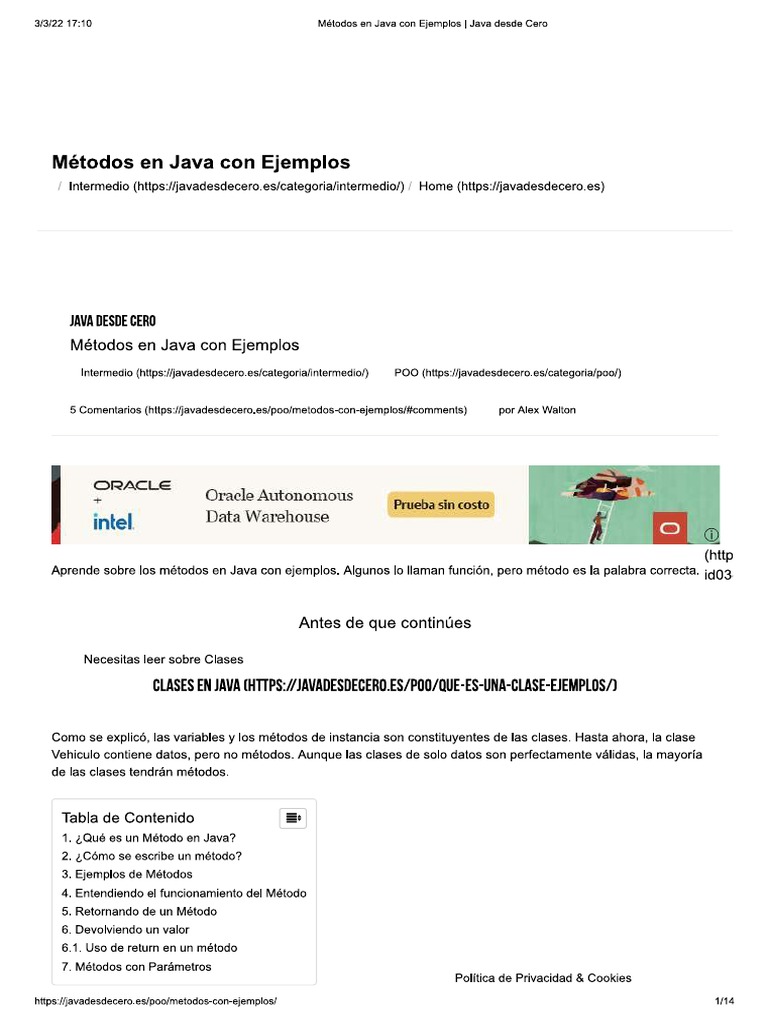 Metodos en Java | PDF Metodos en Java | PDF