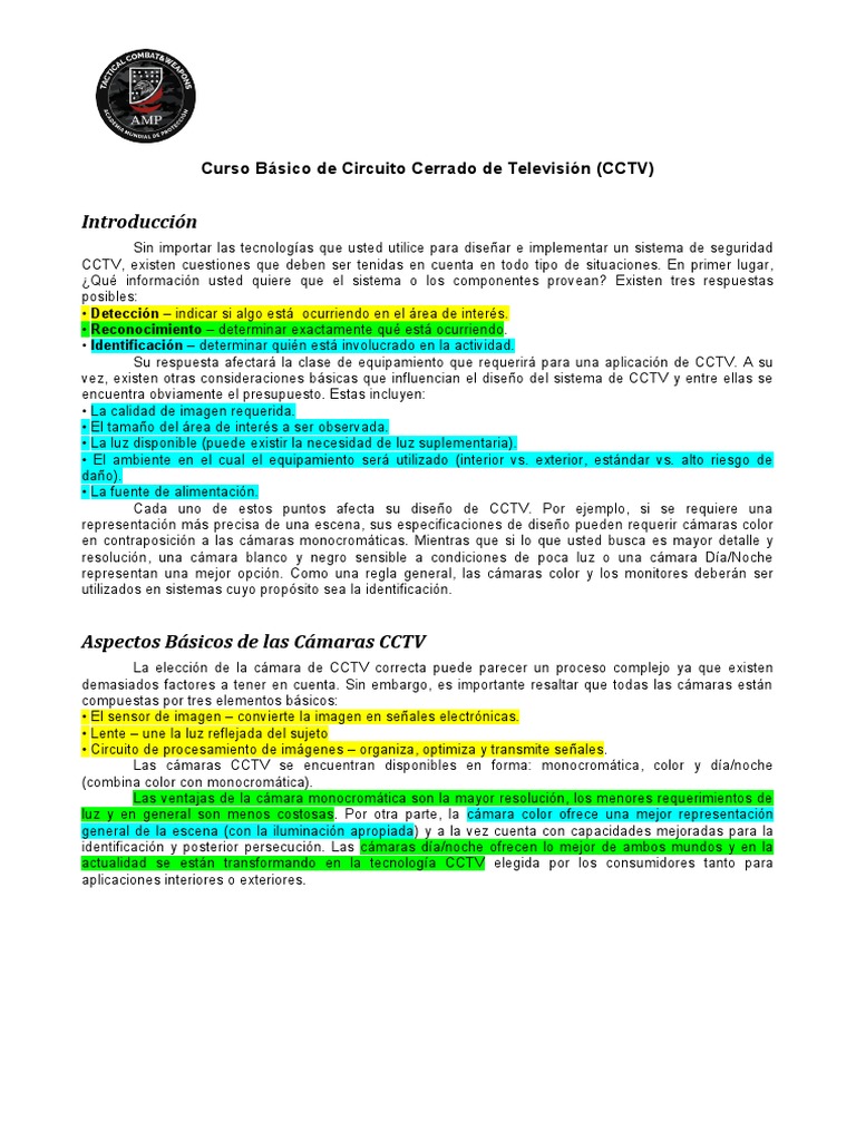 Manual Tecnico OPERADOR CCTV | PDF | Cámara | Vídeo