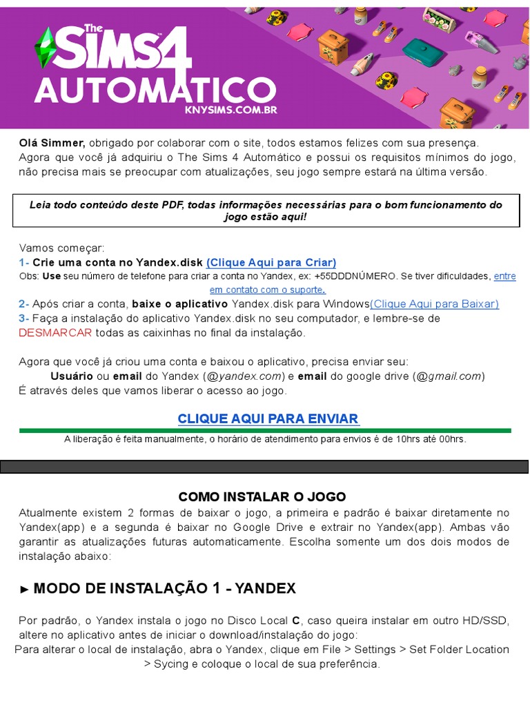 (KS) The Sims 4 Automático | PDF | Aplicativo para celular | Programas