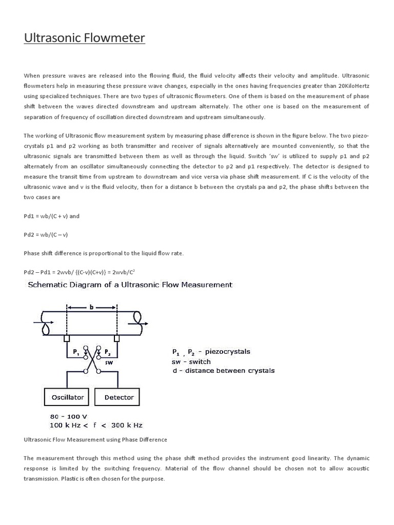 Ultrasonic Flowmeter | PDF | Flow Measurement | Ultrasound