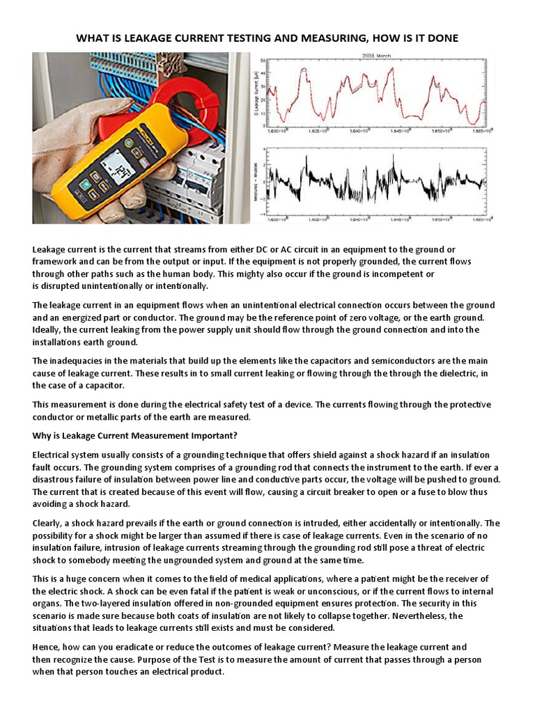 Leakage Current Testing Procedures | PDF | Capacitor | Insulator ...