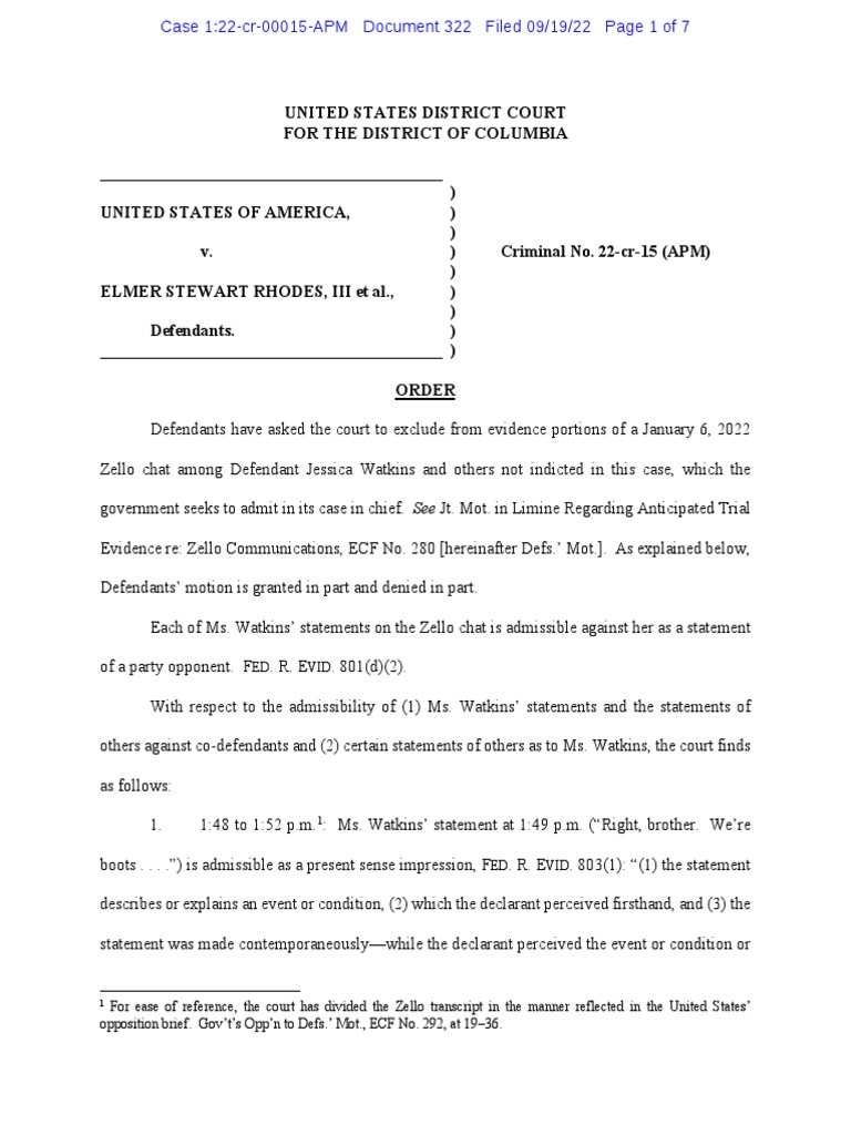 Court Ruling on Zello Chat Evidence | PDF | Hearsay | Relevance (Law)