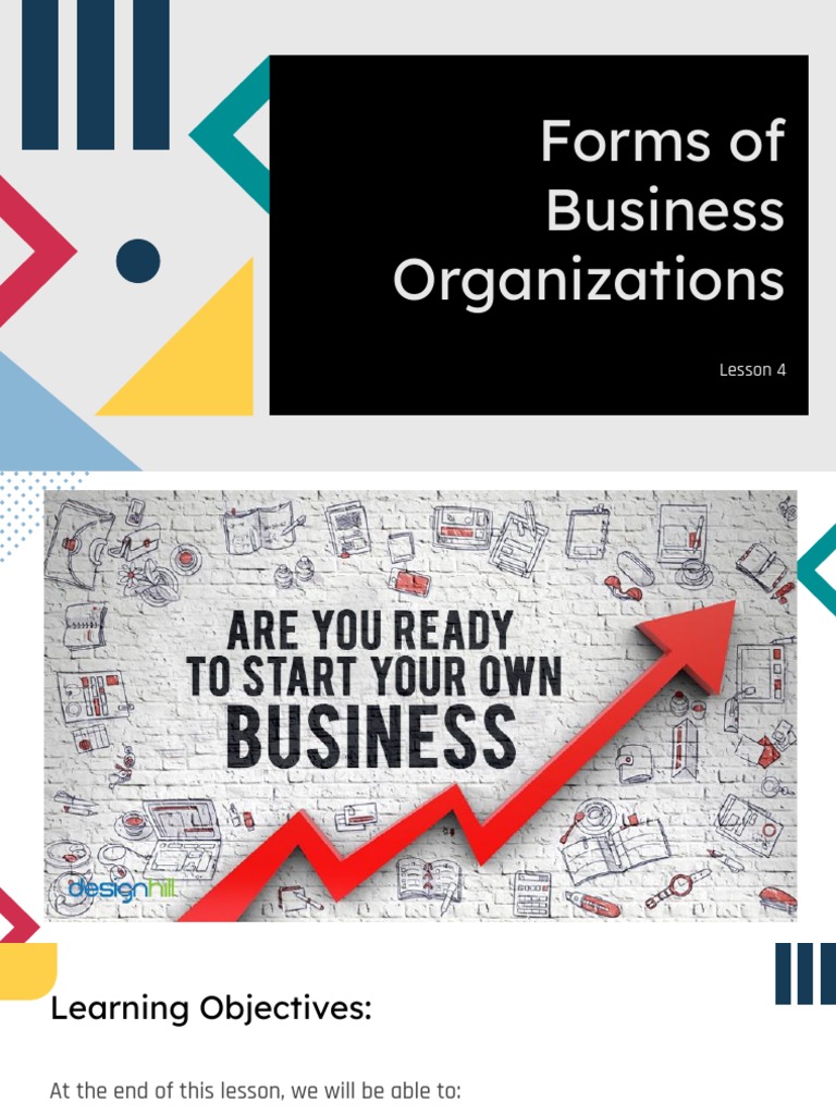 Lesson 4 - Forms of Business Organization | PDF | Corporations | Stocks