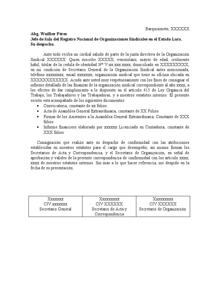 Modelo de Escrito de Presentacion | PDF
