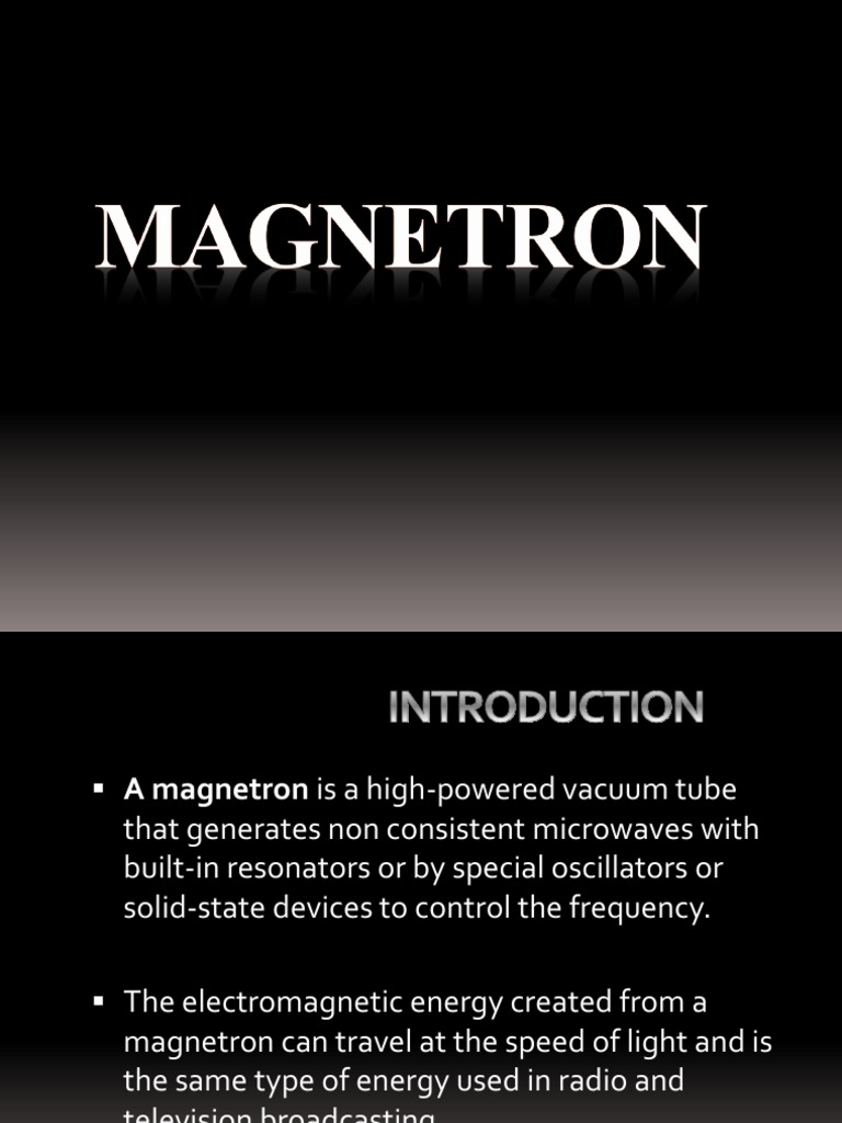 Magnetron | PDF | Microwave | Electricity