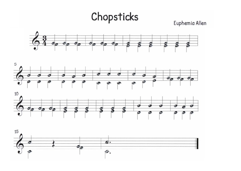 Chopsticks Partitura y Notas | PDF