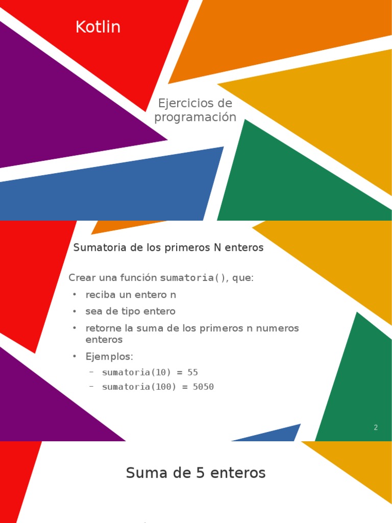 Ejer de Kotlin | PDF | Programación de computadoras | Informática