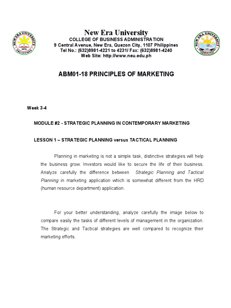 PRINCIPLES OF MARKETING MODULE 2 For Students | PDF | Marketing | Swot ...