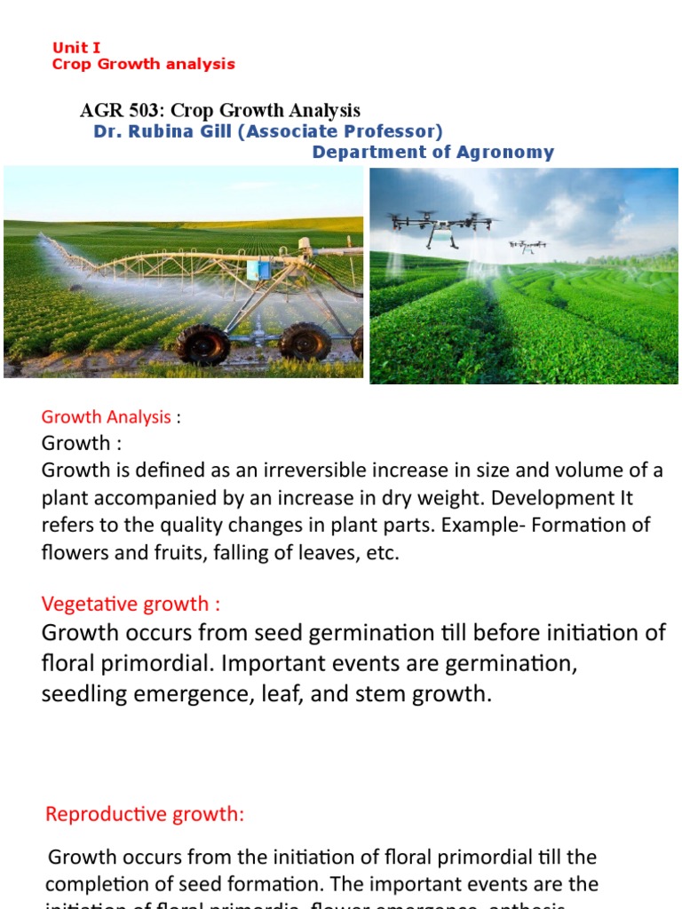 UNIT - 1 Growth Analysis | PDF | Flowers | Plants