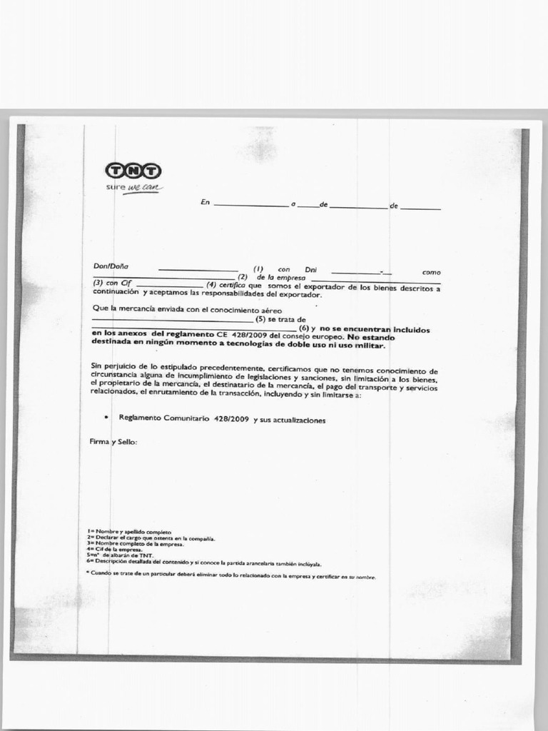 Carta Doble Uso Internacional | PDF