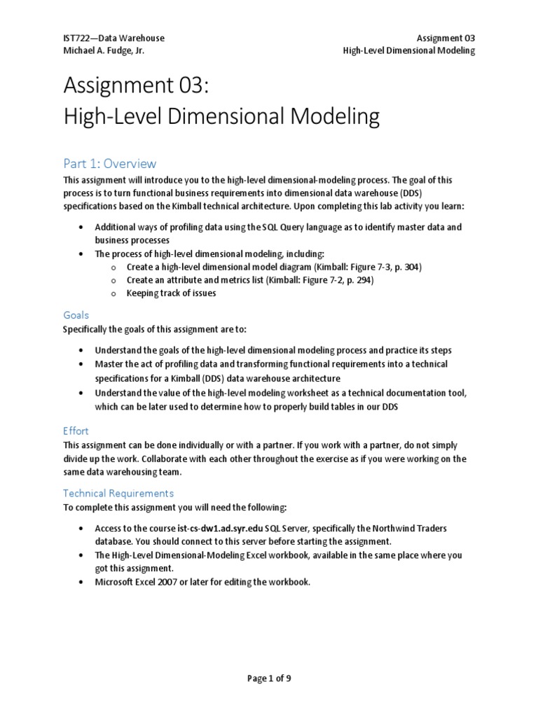 Week 03 High Level Dimensional Modeling | PDF | Data Warehouse | Databases