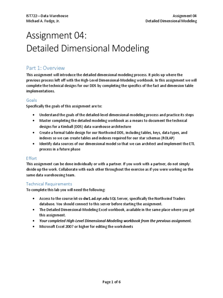 Week 04 Detailed Dimensional Modeling | PDF | Data Warehouse | Computing