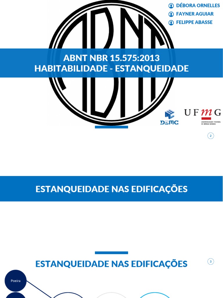 ABNT NBR 15.575 Habitabilidade (Estanqueidade) | PDF | Umidade | Águas ...