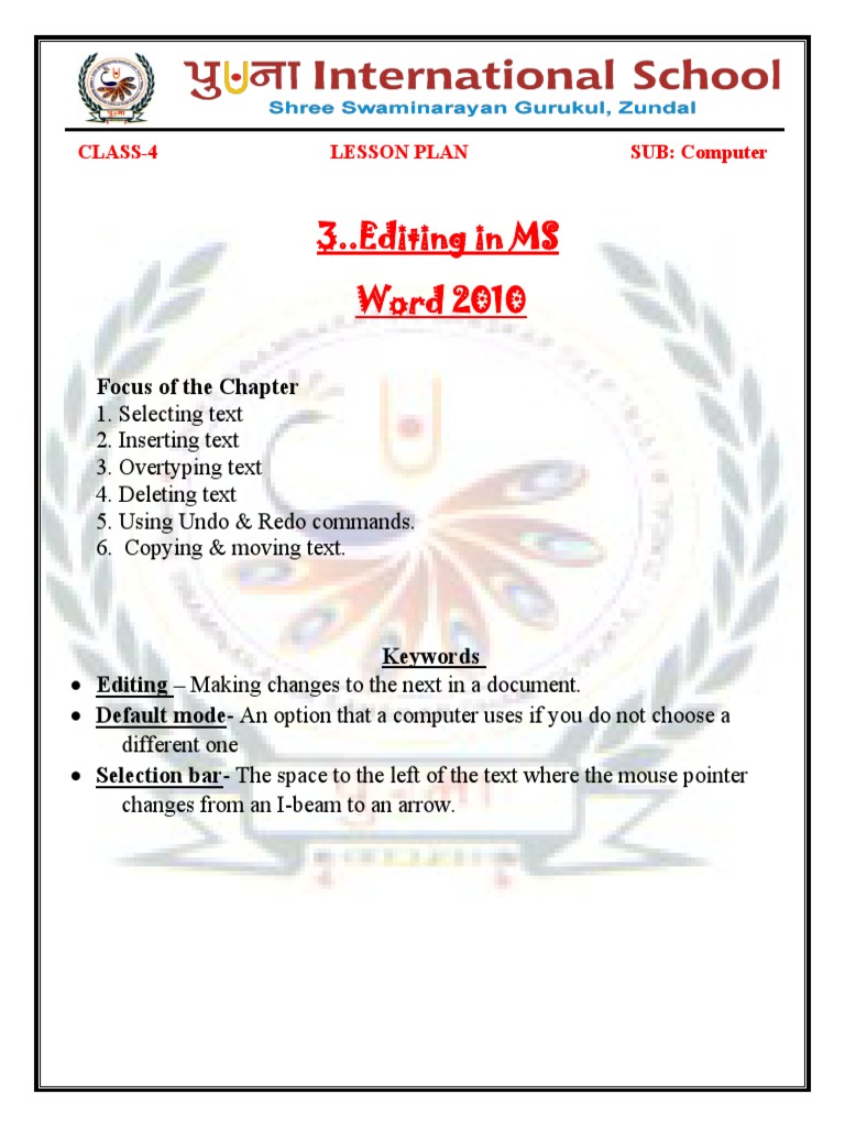 Ms Word1 Pdf Microsoft Word Cursor User Interface