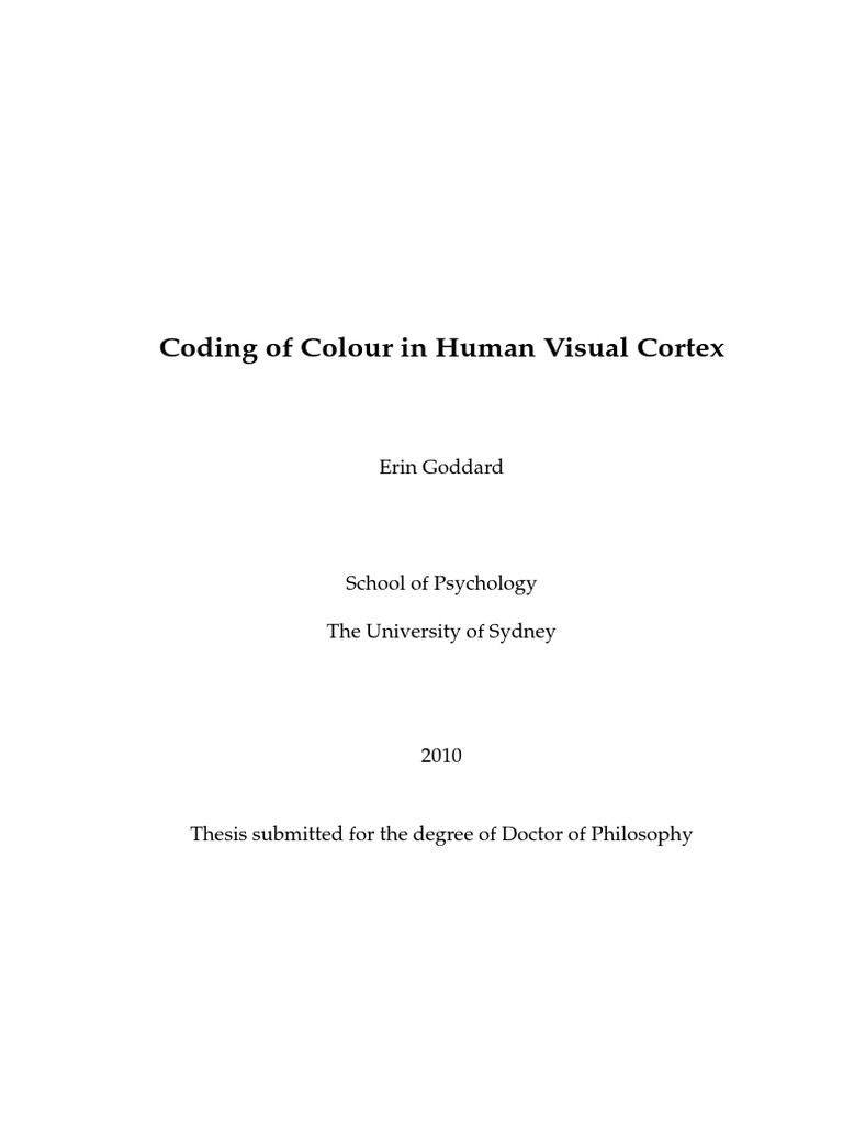 Coding of Colour in Human Visual Cortex | PDF | Color | Visual System