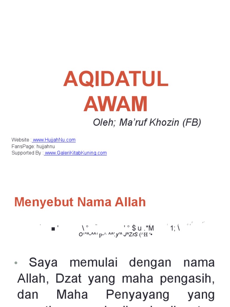 Dokumen - Tips Aqidatul Awam Allah Ada Sifat Nafsiyah Sifat Jaiz | PDF