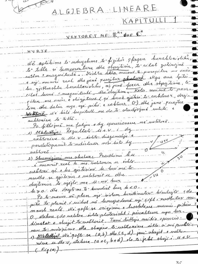 Algjeber Linare Eshte Leksion Me Shkrim Dore PDF | PDF