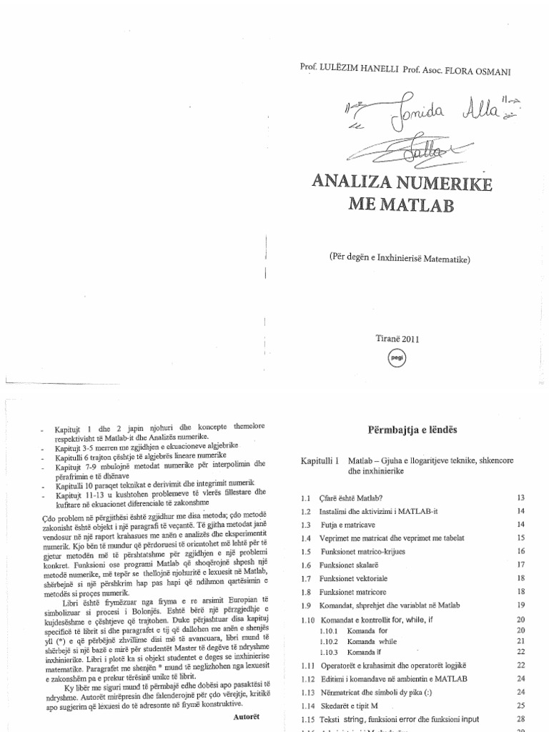 Analiza Numerike Ne Matlab | PDF