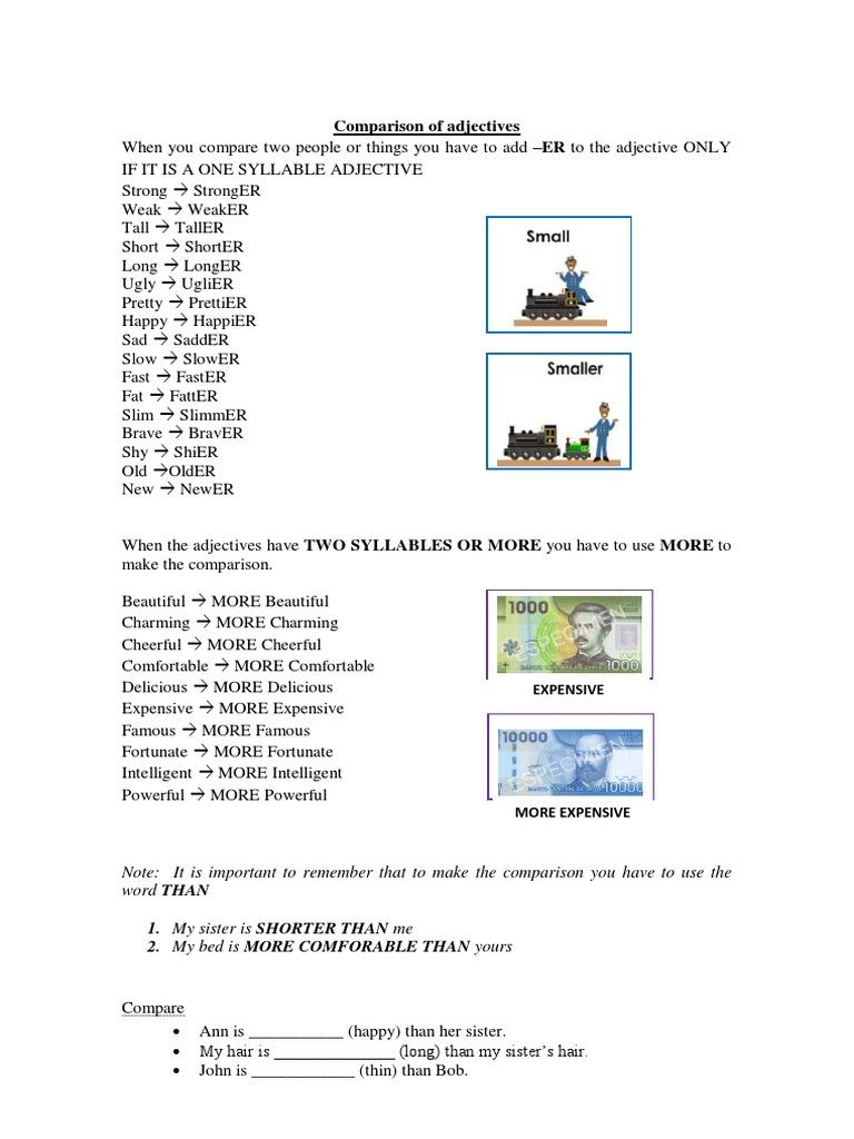 Adjectives Comparative and Superlative Form 2 | PDF | Adjective ...