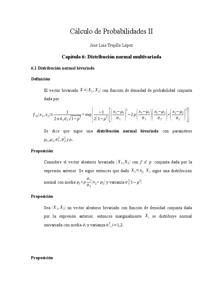 6. Distribución normal multivariada | PDF | Distribución normal ...