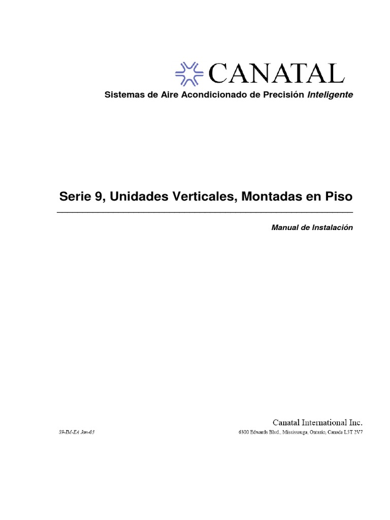 Manual de Instalacion Canatal S9 | PDF | Presión | Líquidos