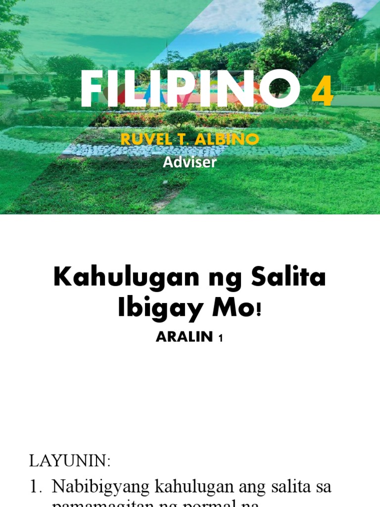 Filipino 4 Quarter 1 Week 3 Lesson | PDF