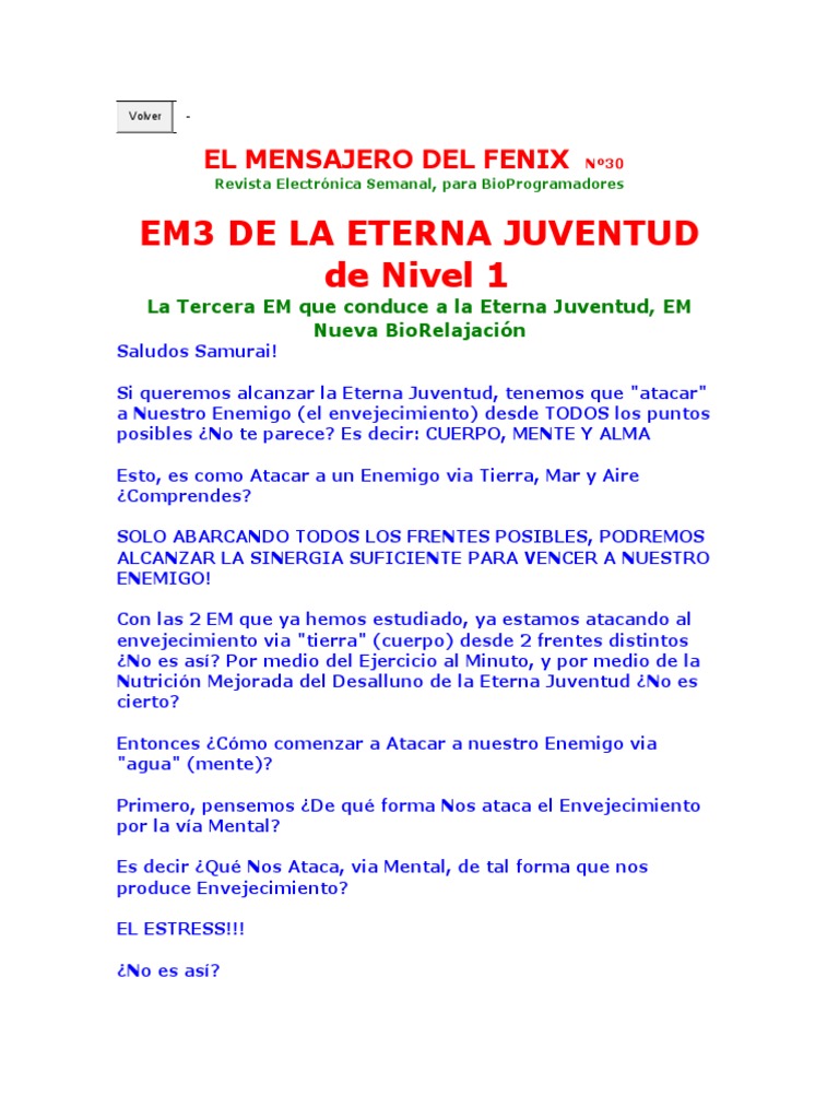 NewsLetter 30. - La Tercera EM de La Eterna Juventud | PDF | Altoparlante | Dormir