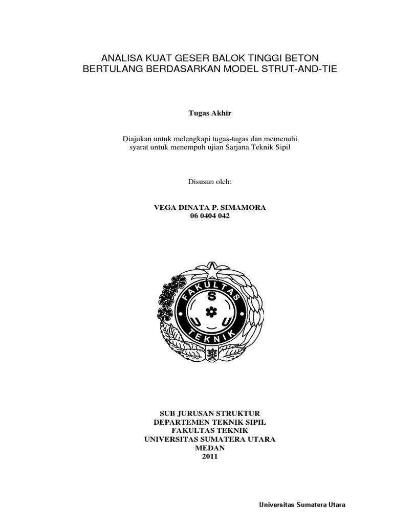 Analisis Kuat Geser Balok Tinggi Beton Bertulang Berdasarkan Model ...
