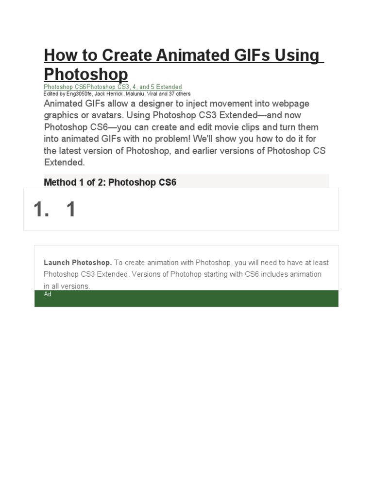 How To Create Animated GIFs Using Photoshop | PDF | Adobe Photoshop ...