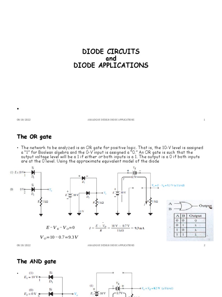 1a. Diode Circuits and Applications | Download Free PDF | Manufactured ...