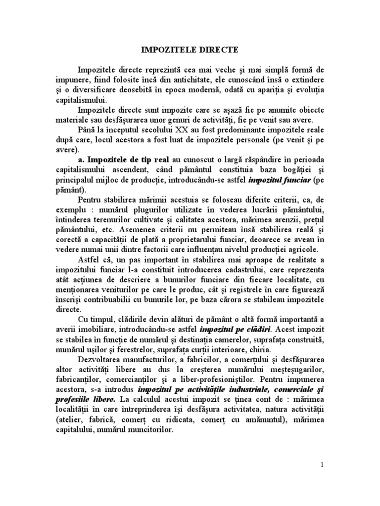 Impozite Directe Si Indirecte | PDF
