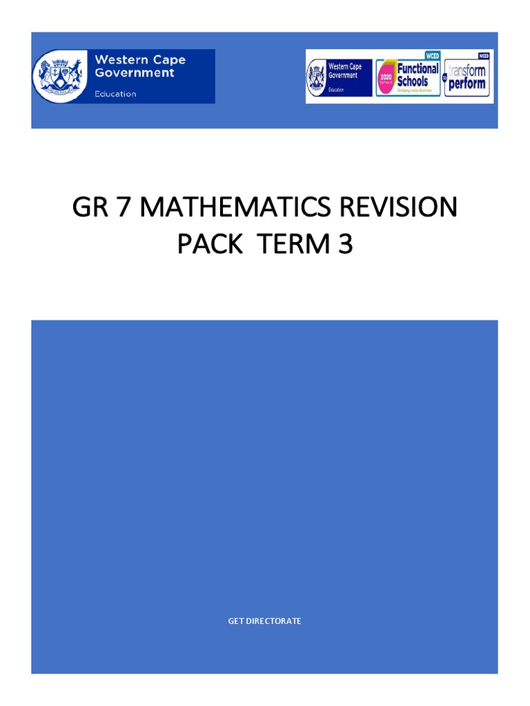 Grade 7 Maths Revision Term 3 | PDF | Tetrahedron | Shape